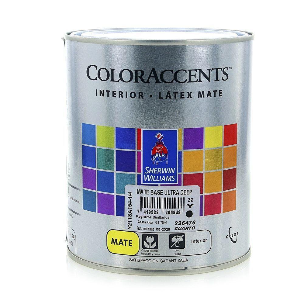 Coloraccents Látex Mate Base Ultra Deep 1/4 Gal - Sherwin Williams ...